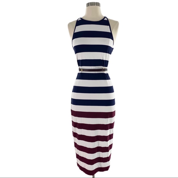 Ted Baker London | Dresses | Ted Baker Long Rowing Striped Bodycon Midi ...